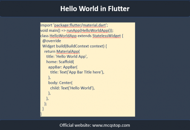 Learn Flutter Cheat Sheet For beginners PDF - MCQSTOP
