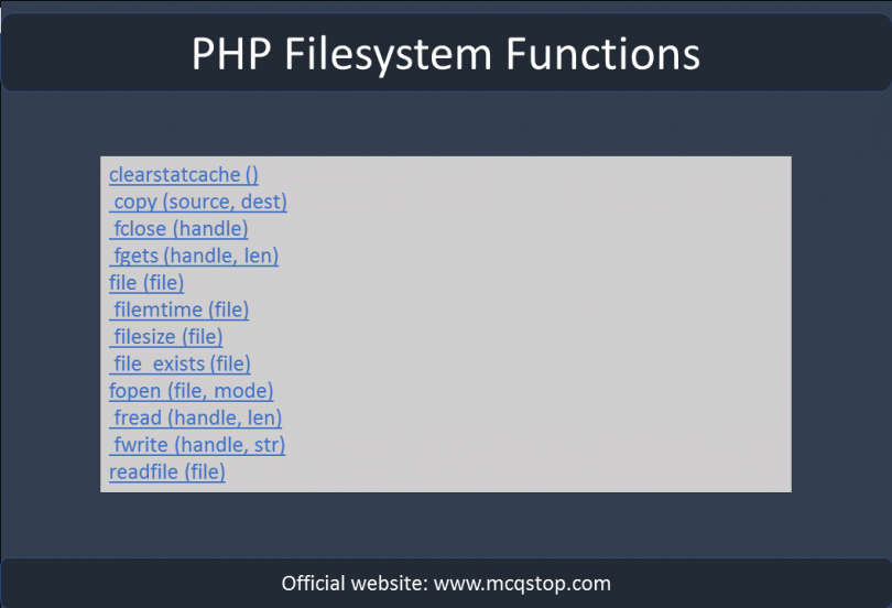 Learn PHP Cheat sheet For beginners PDF - MCQSTOP