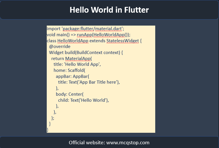 Learn Flutter Cheat Sheet For beginners PDF - MCQSTOP